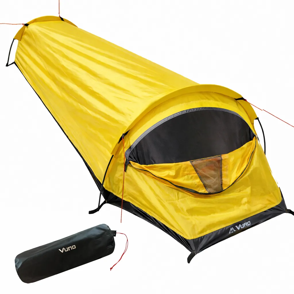 Bivy Sack Tent – Vuno Austere 740 Ultralight Bivy Bag with Hoops (Yellow)